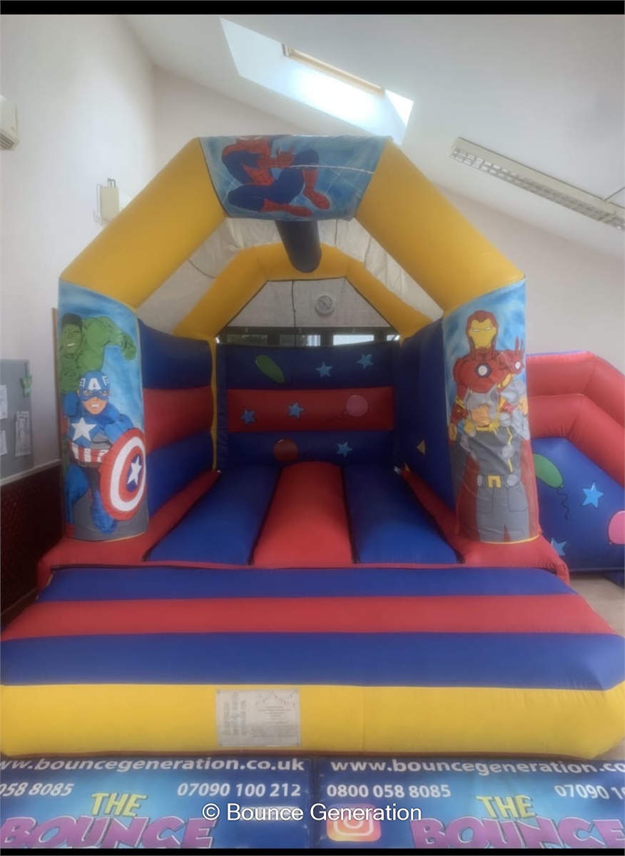 Superhero Bouncy Castle with Slide | Ashford, Staines & More